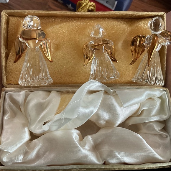 Accents | New Musical Angel Trio Crystal Gold In Gift Box | Poshmark